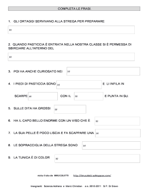 Fillable Online Quando Pasticcia Entrata Nella Nostra Classe Si
