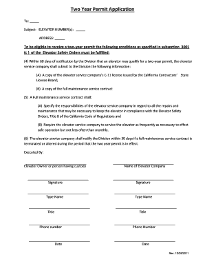 Fillable Online dir ca Two Year Permit Application - dir ca Fax Email ...