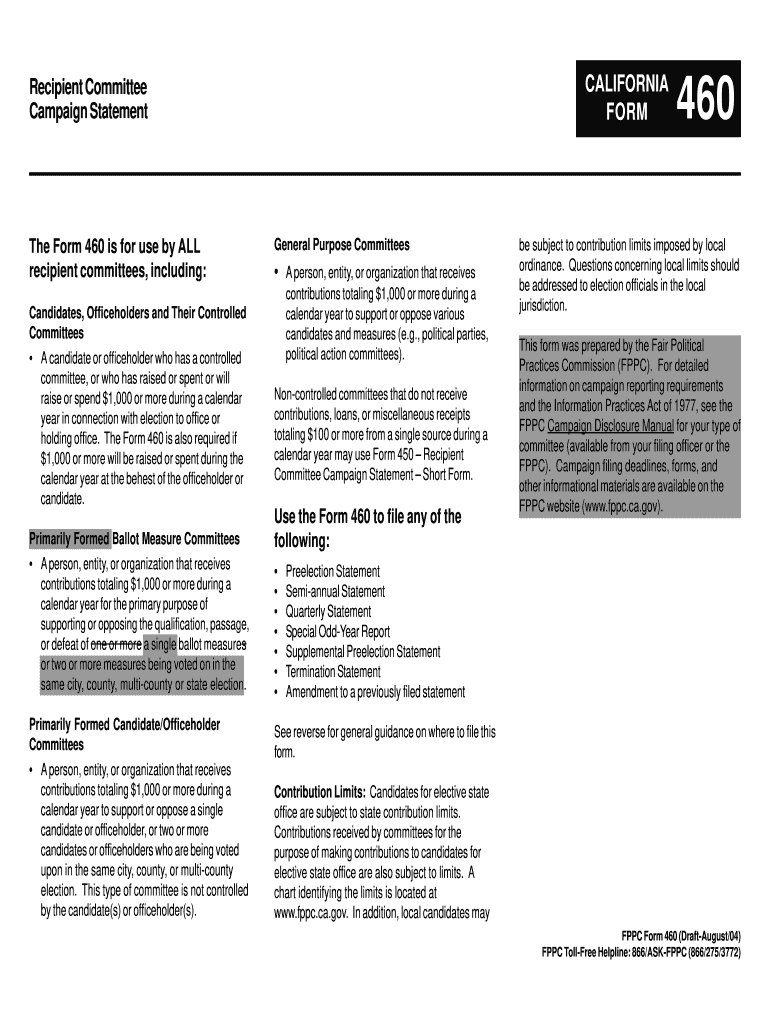 Form 450 - California Fair Political Practices Commission - CA.gov ...
