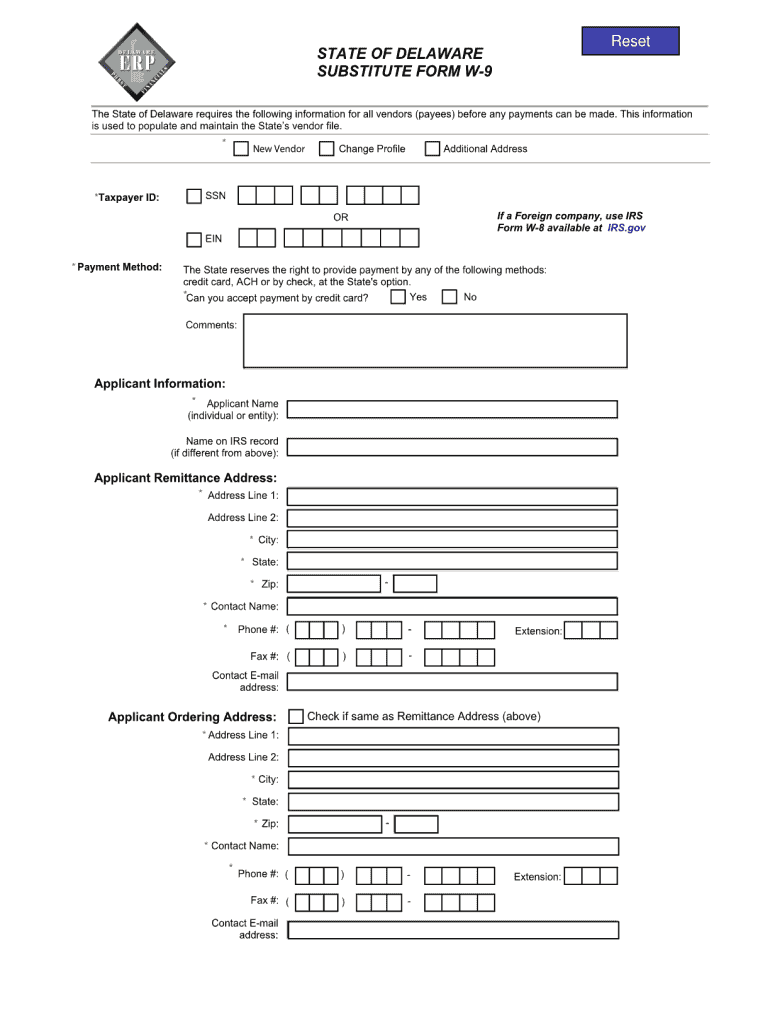 DE Substitute W 9 Fill Out Tax Template Online US Legal Forms