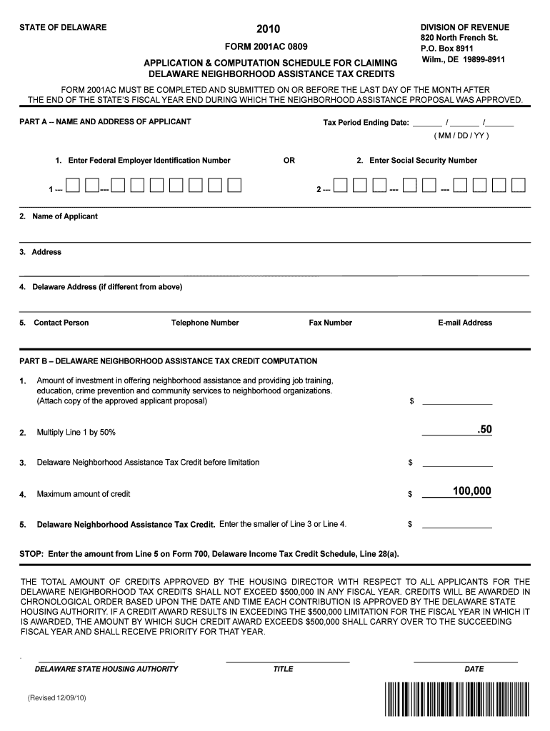 Fillable Online revenue delaware Division of Revenue - State of ...