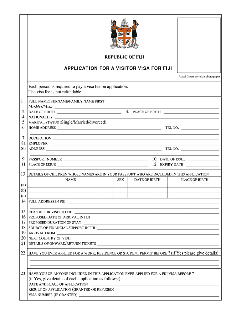 Fiji Passport Application Form 2023 Fill Out Sign Online DocHub