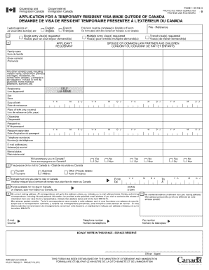 2009-2018 Form Canada IMM 5257 Fill Online, Printable, Fillable, Blank ...