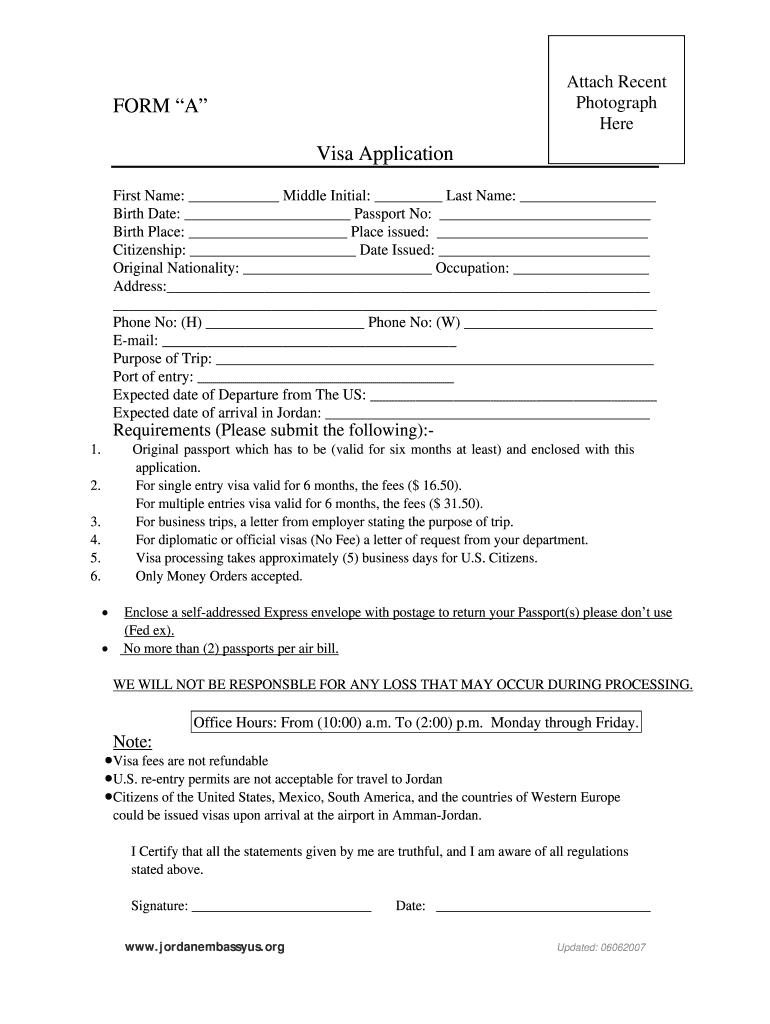 Fillable Online Visa Application Fax Email Print - pdfFiller