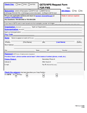 Fillable Online fws U.S. Fish and Wildlife Service Form 3-2385. GETSWPS ...
