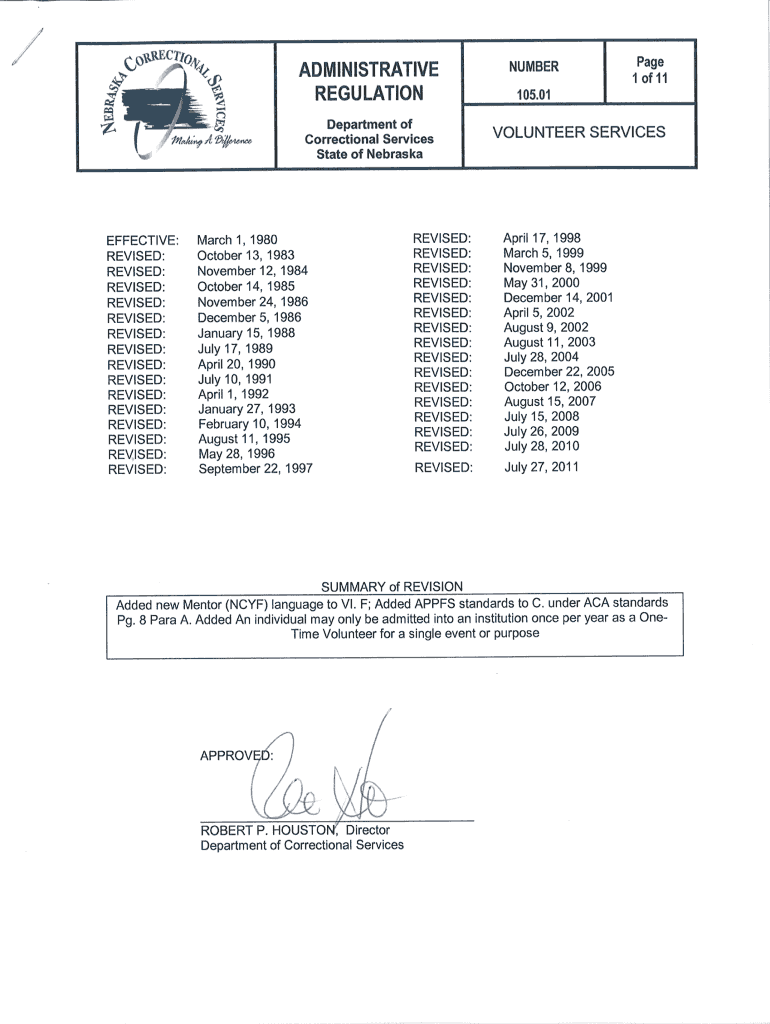 Fillable Online corrections nebraska 10501 online form Fax Email Print - pdfFiller