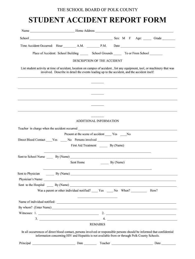 Accident Report Template Fill Online Printable Fillable Blank PdfFiller