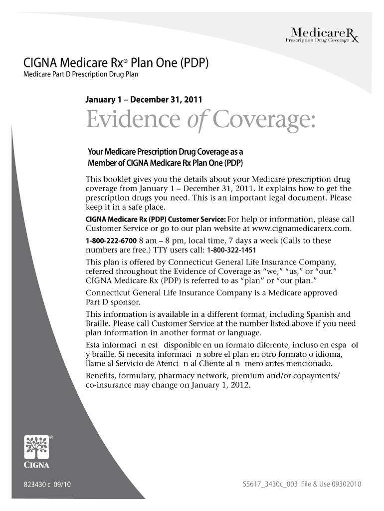 Fillable Online Evidence of Coverage: Your Medicare Prescription Drug Coverage as a Member of ...