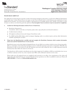 Fillable Online Washington Counties Insurance Fund Life Insurance ...