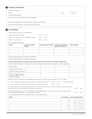 Fillable Online Directors and Officers Liability Insurance New Zealand Proposal form Fax Email ...