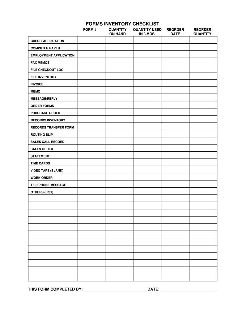 Editable Inventory Template 2020 2022 Fill And Sign Printable 