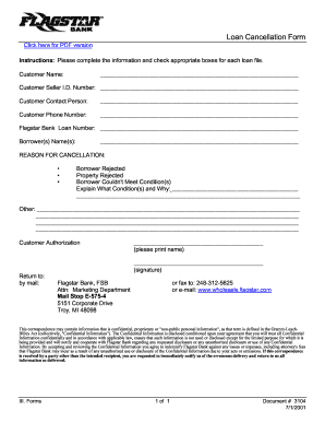Fillable Online Loan Cancellation Form Fax Email Print - pdfFiller