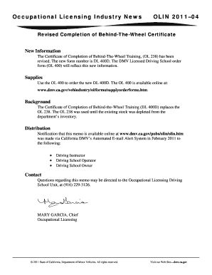 Fillable Online dmv ca ol400 dmv log form Fax Email Print - pdfFiller