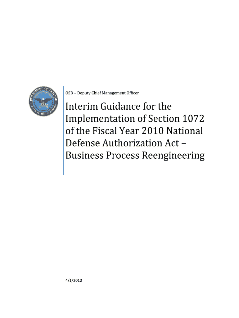Fillable Online dcmo defense implementation of section 1072 of the ...
