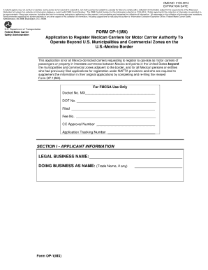 Fillable Online fmcsa dot op 1 online registration form Fax Email Print ...