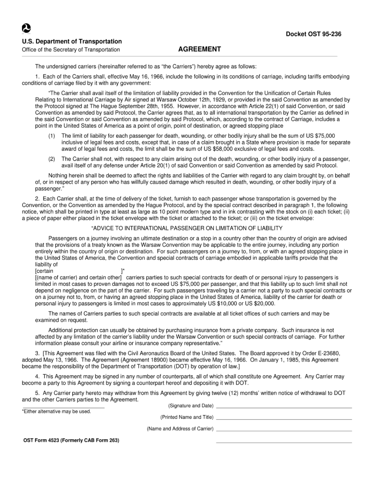 DoT OST Form 4532 - Fill Online, Printable, Fillable, Blank - pdfFiller