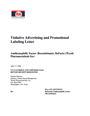Fillable Online wlf Violative Advertising and Promotional Labeling ...