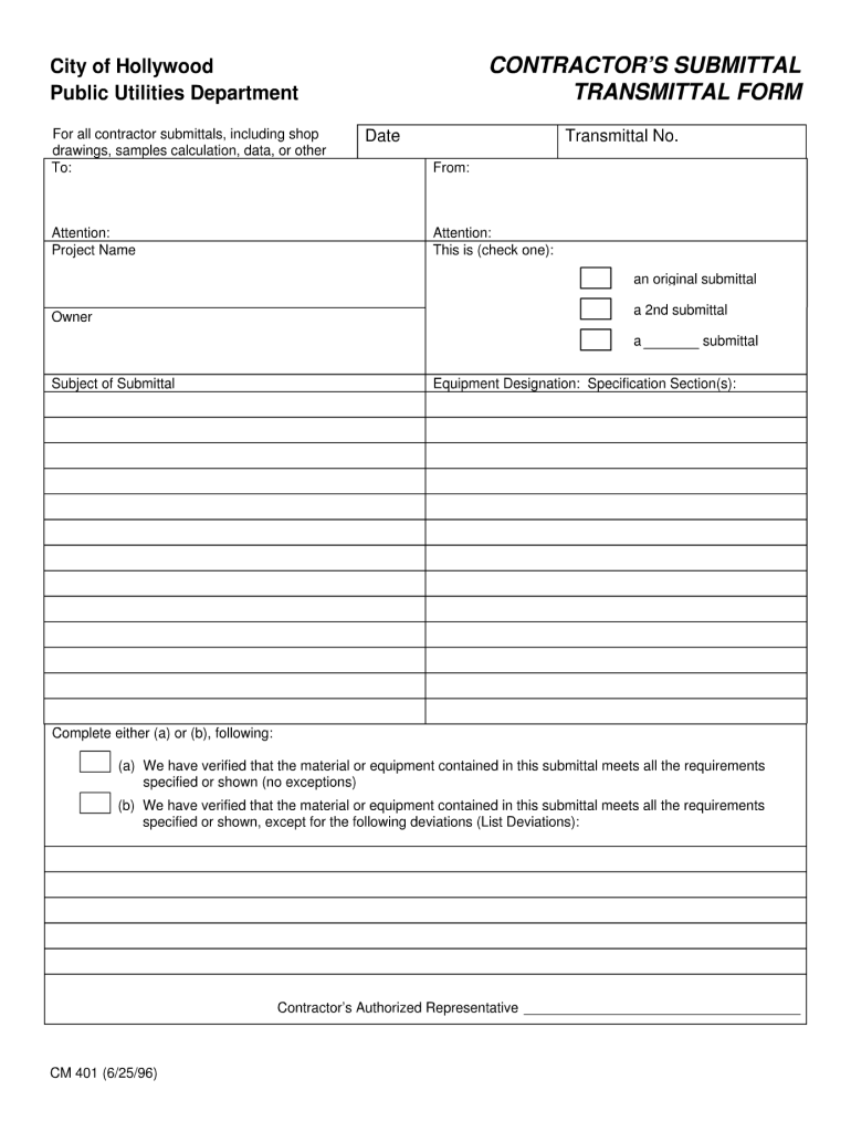 Free Construction Submittal Form Template