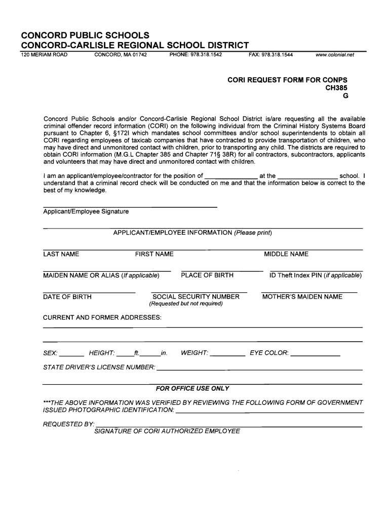 Cori Form Conps Fill Out Sign Online DocHub