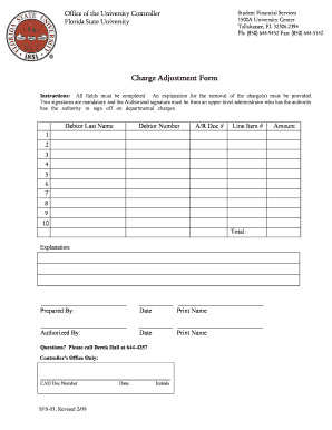 Fillable Online Procedure: Completing a Charge Adjustment Form Fax ...