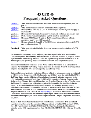 Fillable Online hhs 45 CFR 46 Frequently Asked Questions: - hhs Fax ...