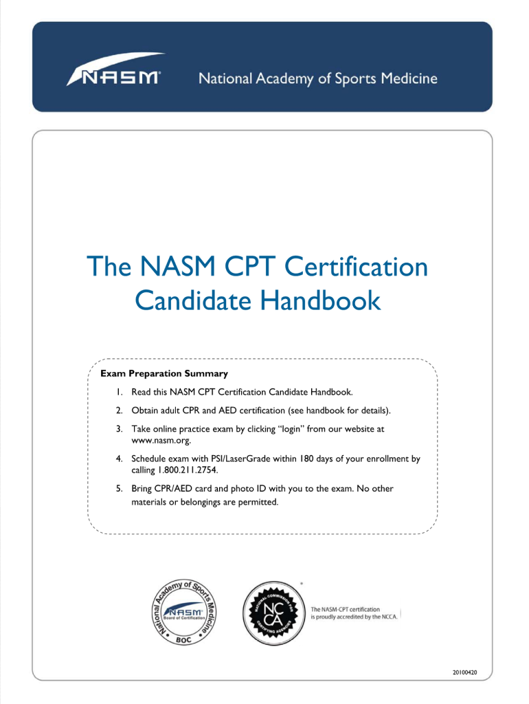 Nasm Certifications - Fill Online, Printable, Fillable, Blank | pdfFiller