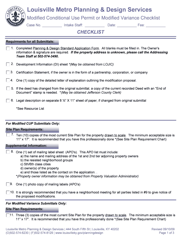 Fillable Online Louisville Metro Planning & Design Services Modified ...