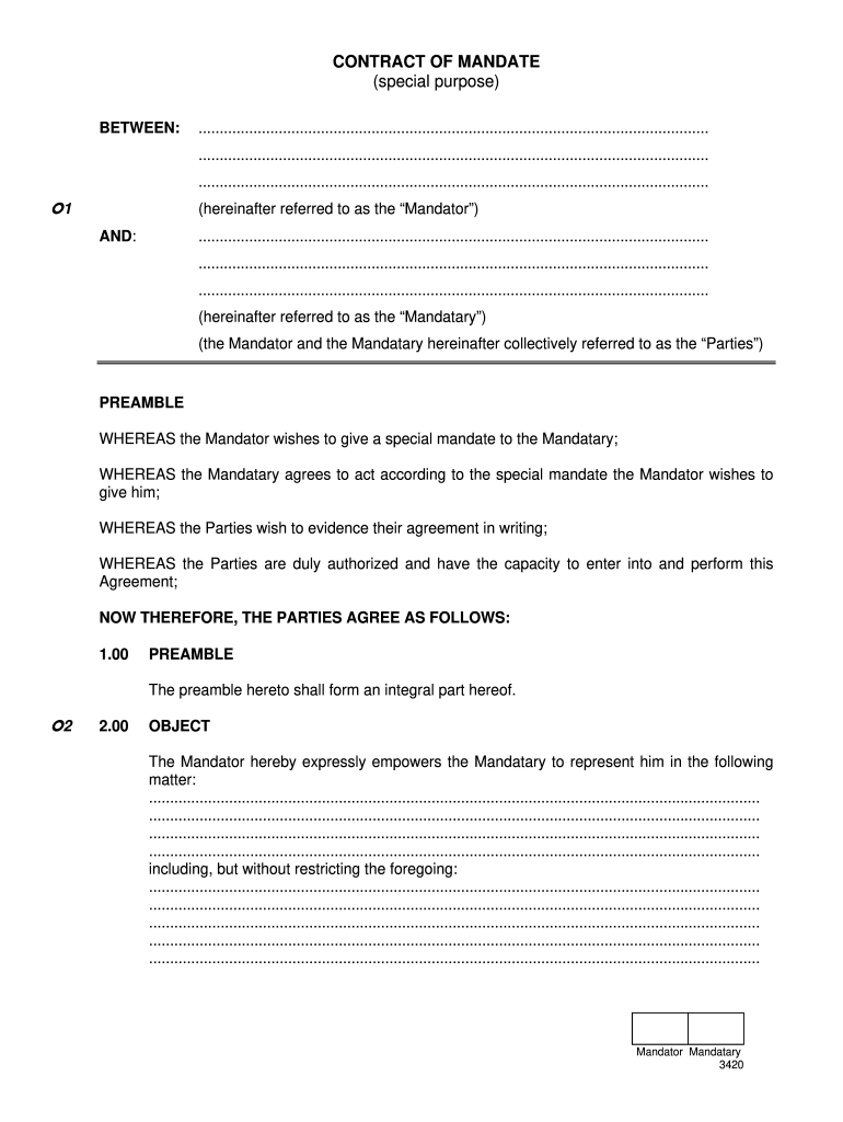 Contract Mandate Fill Out Sign Online DocHub