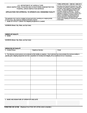 Fillable Online gipsa usda Application for Approval to Operate As A ...