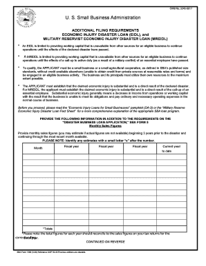 Fillable Online sba The Facts About Economic Injury Disaster Loans For ...