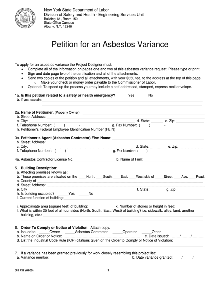 Fillable Online nys variance form Fax Email Print - pdfFiller