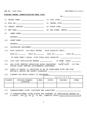 Fillable Online nmfs noaa Fishing Vessel Identification Forms(VIF's ...