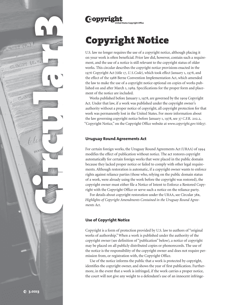 Fillable Online Copyright Notice Fax Email Print - pdfFiller