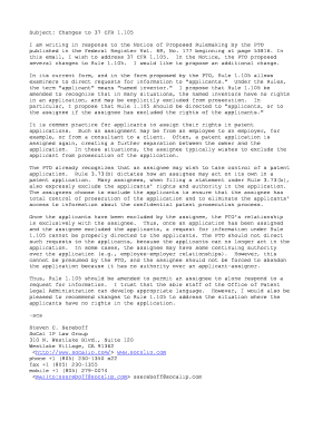 Fillable Online uspto 37 cfr 1105 form Fax Email Print - pdfFiller
