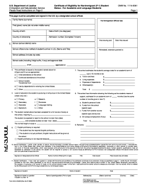 I20 Certificate Eligibility - Fill Online, Printable, Fillable, Blank ...