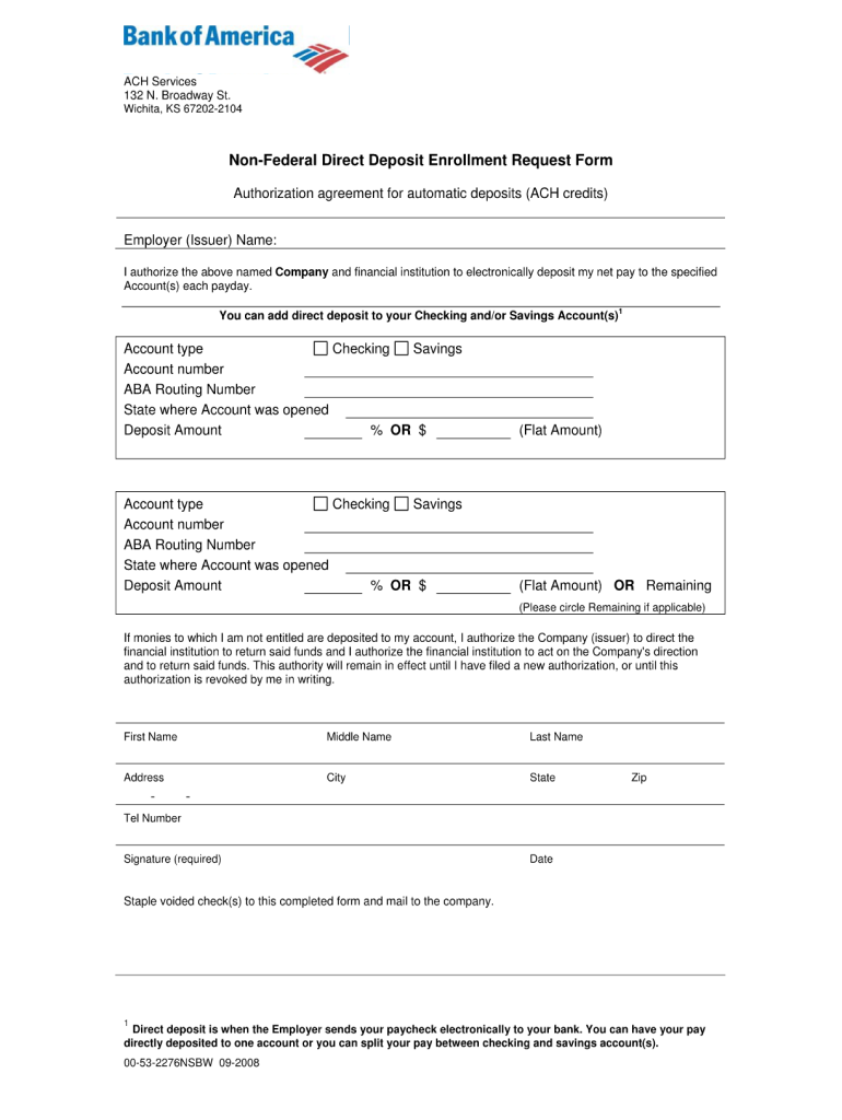 Non Federal Direct Deposit Enrollment Form Fill Out Sign Online DocHub