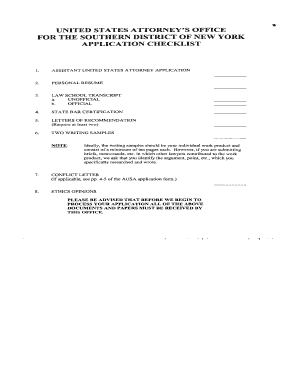 Fillable Online justice doj ausa application form Fax Email Print - pdfFiller