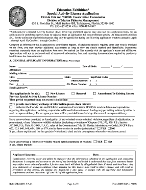 Education- Exhibition * Special Activity License Application - Fill and ...