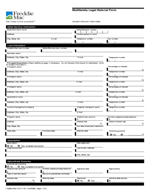 Fillable Online Multifamily Legal Referral Form - Freddie Mac Fax Email ...
