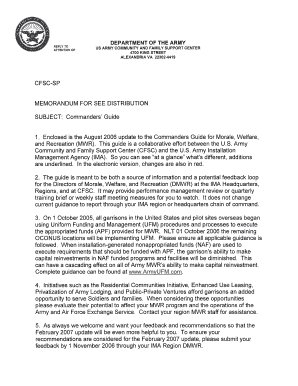 Fillable Online army COMMANDERS' GUIDE TO MWR - army Fax Email Print ...