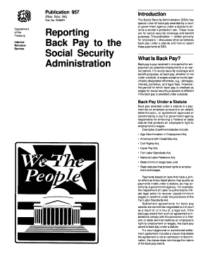 Fillable Online Reporting Back Pay to the Social Security ...