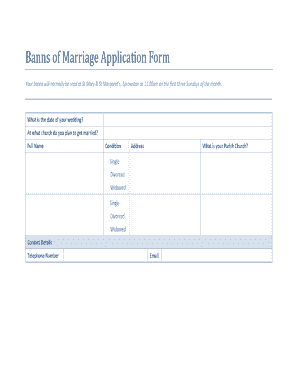 Fillable Online sprowston org sprowston church banns form Fax Email ...