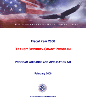 Fillable Online Fiscal Year 2008 Transit Security Grant Program Fax ...