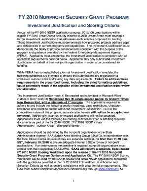 Fillable Online Investment Justification and Scoring Criteria Fax Email Print - pdfFiller