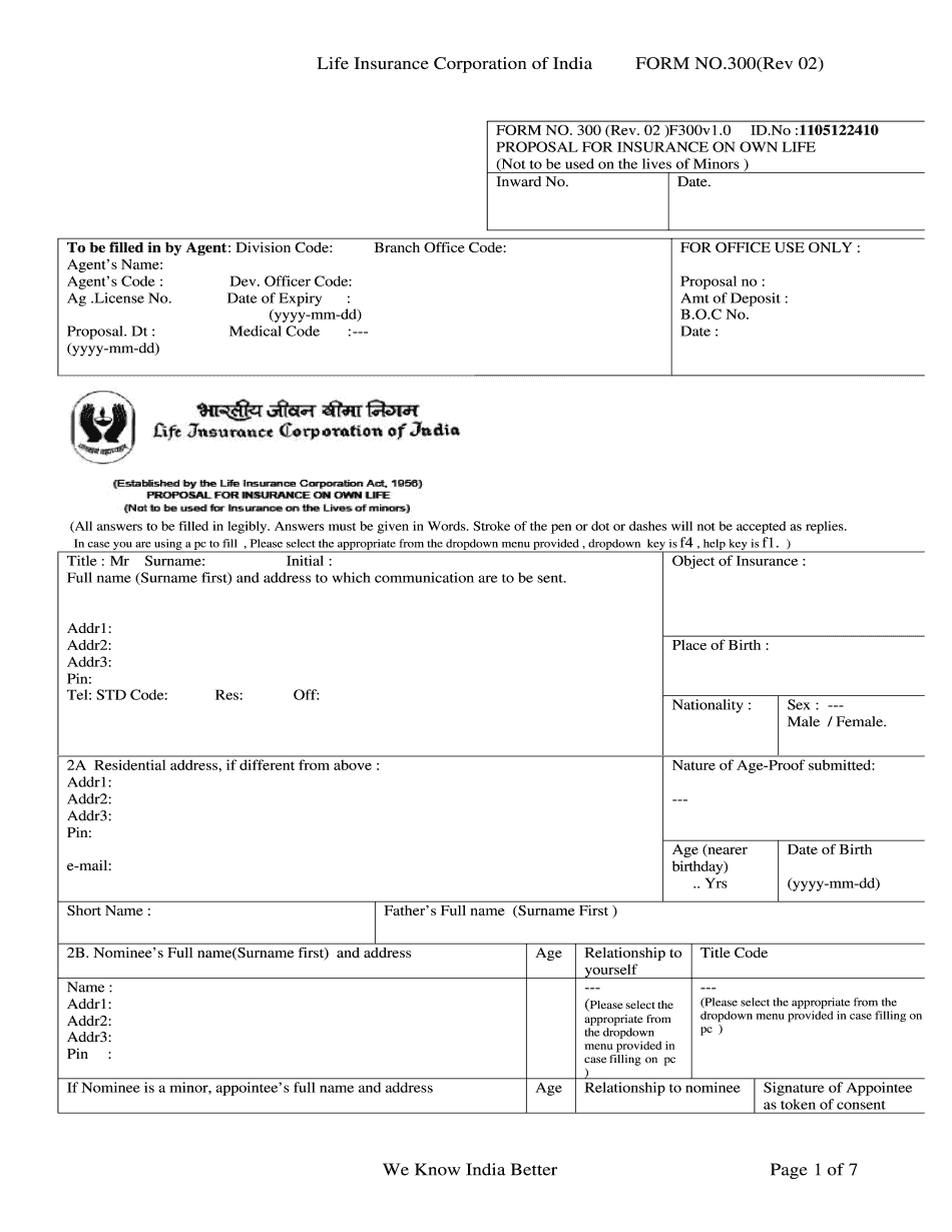 Create Fillable LIC Form 300 And Keep Things Organized