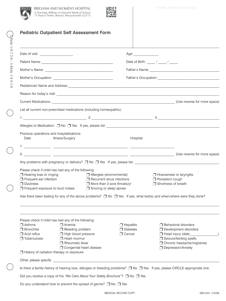 Medical Student Printable H P Template