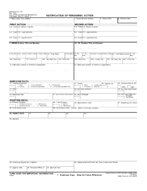 Sf 50 Notification Of Personnel Action - Fill Online, Printable ...