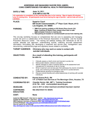 Fillable Online dmh ca assessing and managing suicide risk amsr form ...