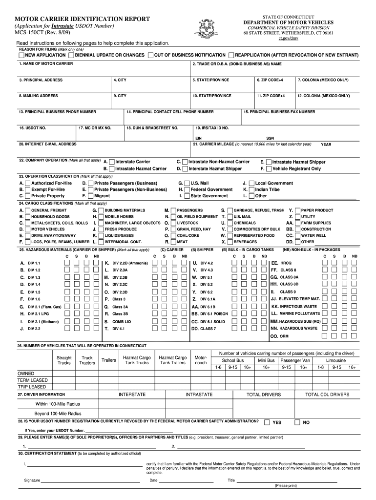 Ct motor carrier 2009 form: Fill out & sign online | DocHub
