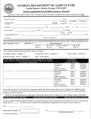License For Fertilizer Application | pdfFiller